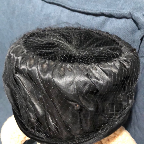 unknown | Accessories | Black Satin And Dotted Netting Fancy Hat | Poshmark